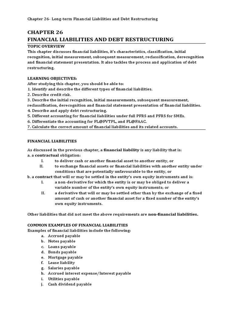 Chapter 26 - Financial Liabilities and Debt Restructuring | PDF | Bonds (Finance) | Book Value