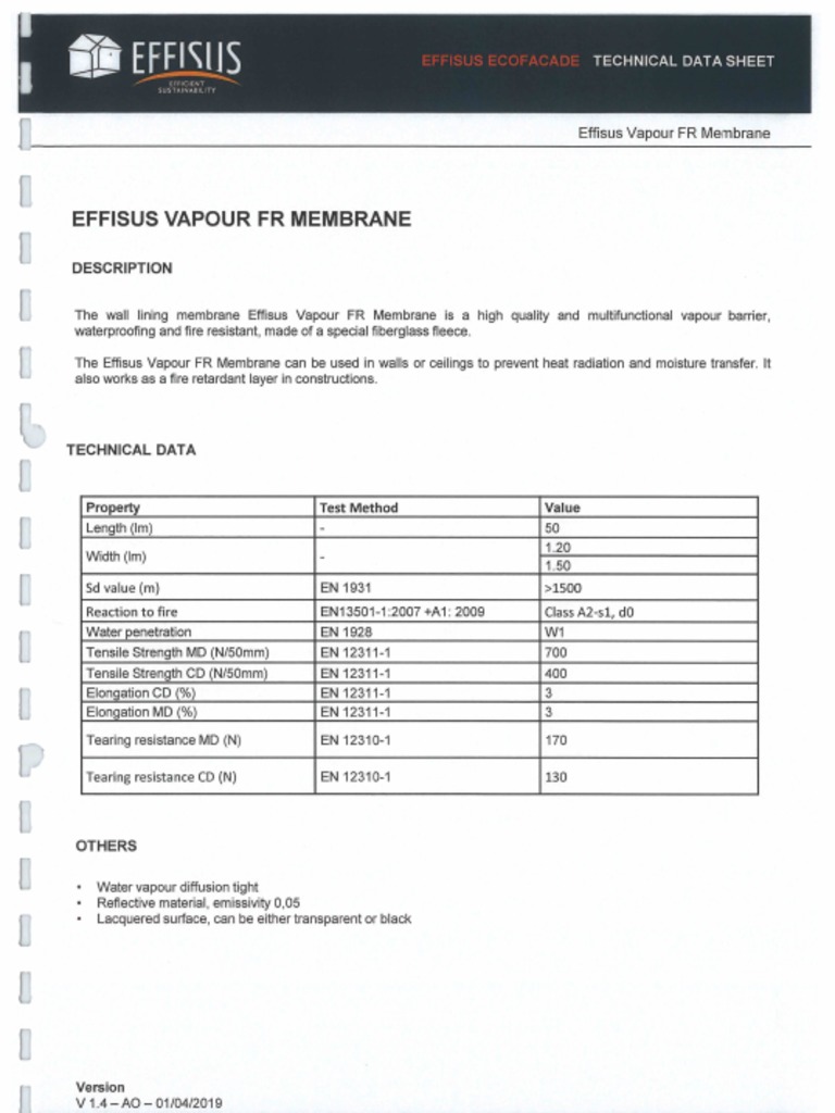 Effisus Vapour FR Membrane | PDF