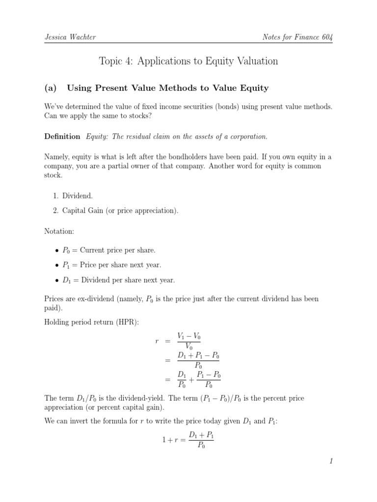 Topic 4 Lecture Notes | PDF | Net Present Value | Stocks