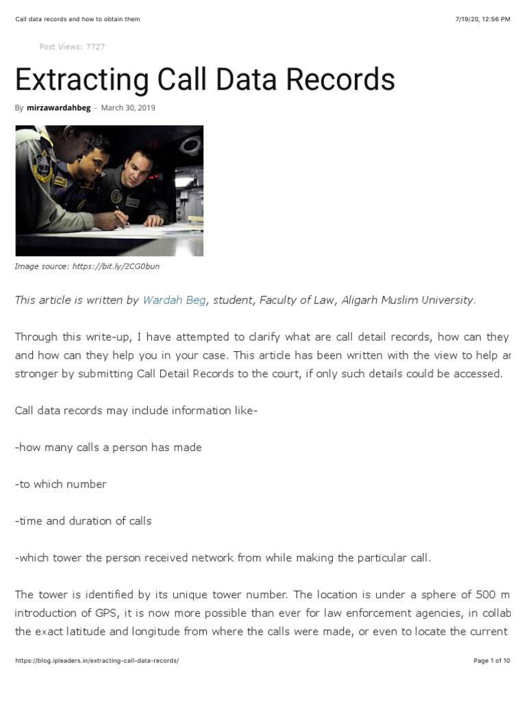 How to Obtain Call Data Records | PDF | Telecommunications | Service ...