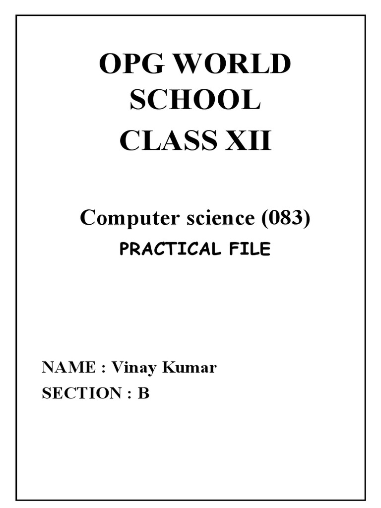 Vinay KR..! Practical File PDF | PDF | Data Management | Data