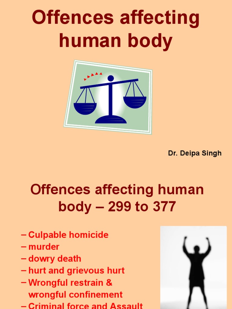 Crimes Against Human Body PPT - Dr. Deipa Singh | PDF | Murder | Rape