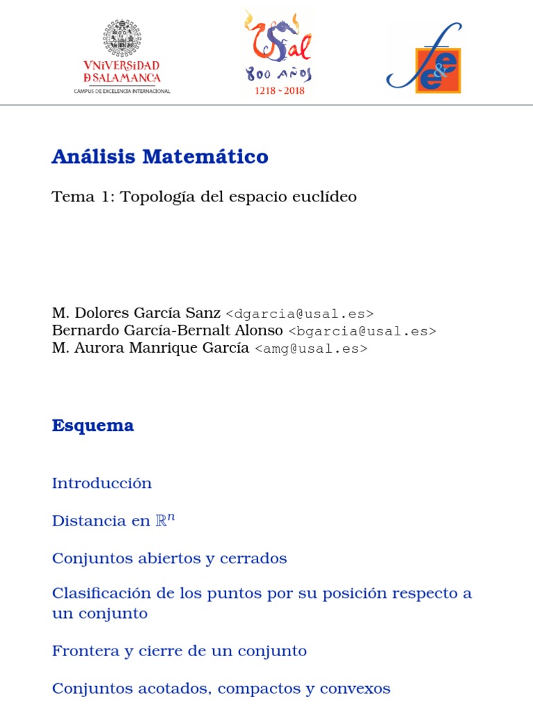 Tema 1.topología21-22 Imprimible | PDF | Topología | Conjunto (Matemáticas)