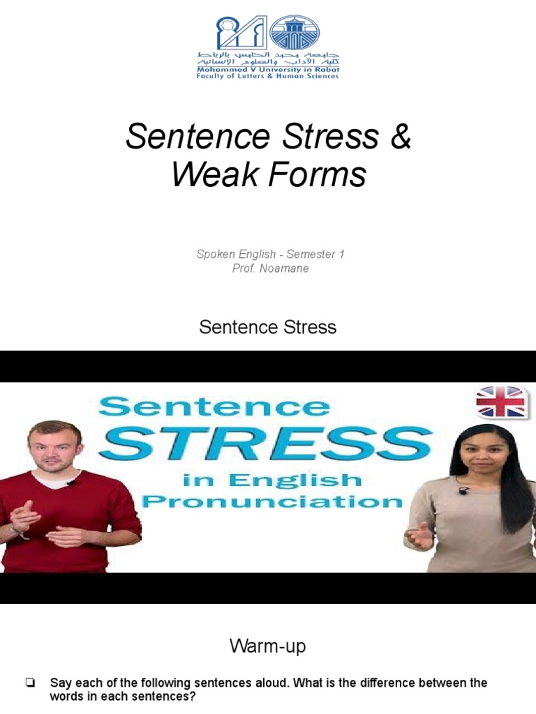 Sentence Stress & Weak Forms | PDF | Stress (Linguistics) | English ...