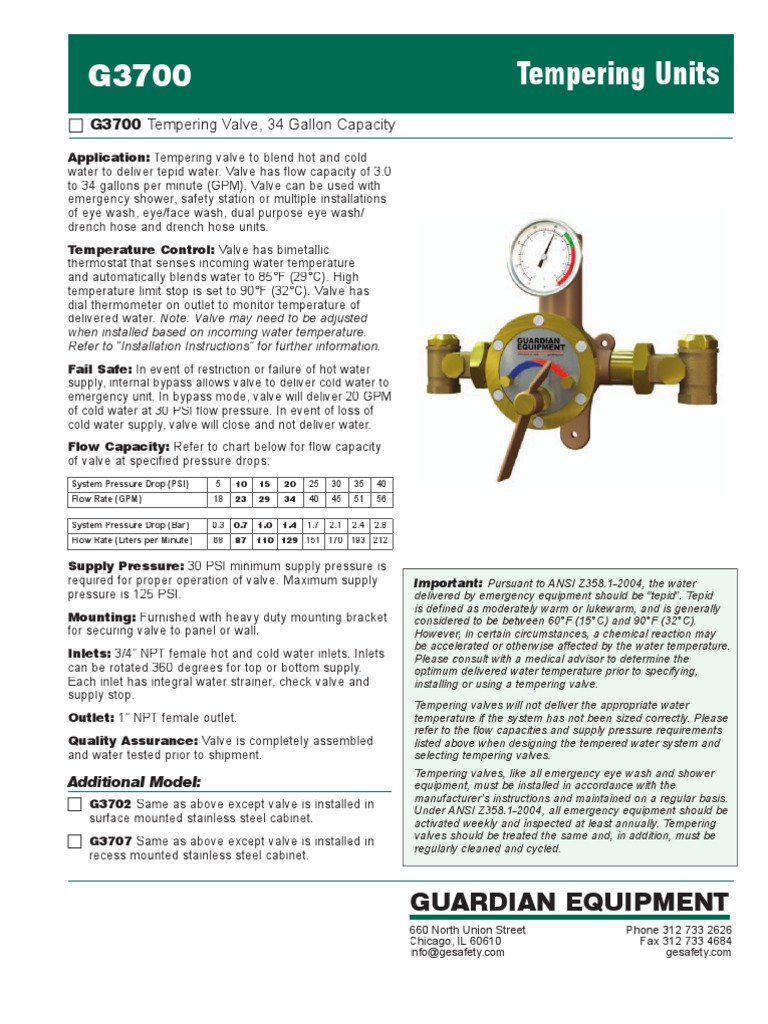 Tempering Units G3700: Guardian Equipment | PDF