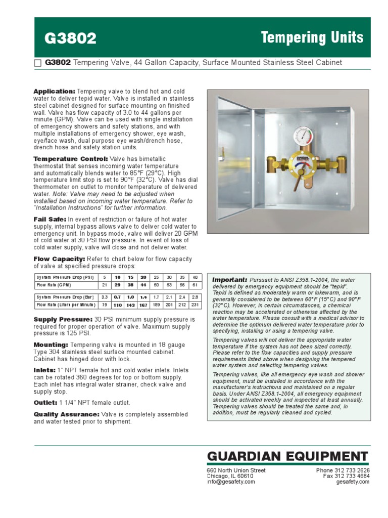Tempering Units G3802: Guardian Equipment | Download Free PDF | Water ...