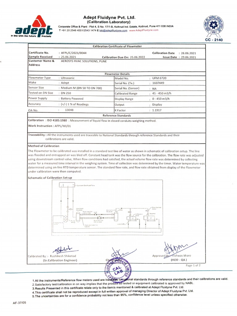 Adept Flow Meter - CALB | PDF