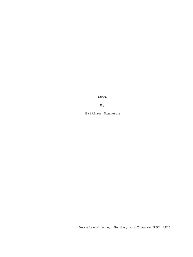 Anya Script First Draft | PDF