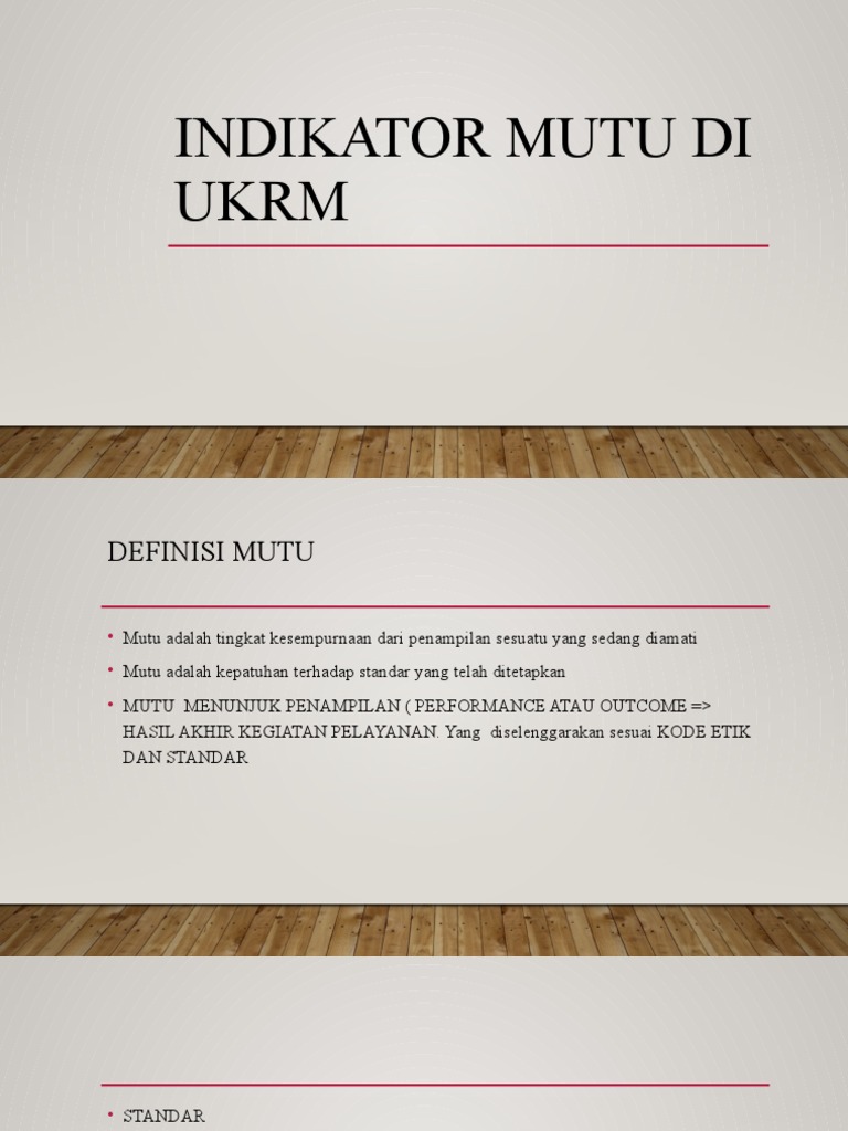 Indikator Mutu Unit Rekam Medis | PDF