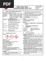 Hydrochloric Acid 33% Safety Data Sheet | PDF | Water | Combustion