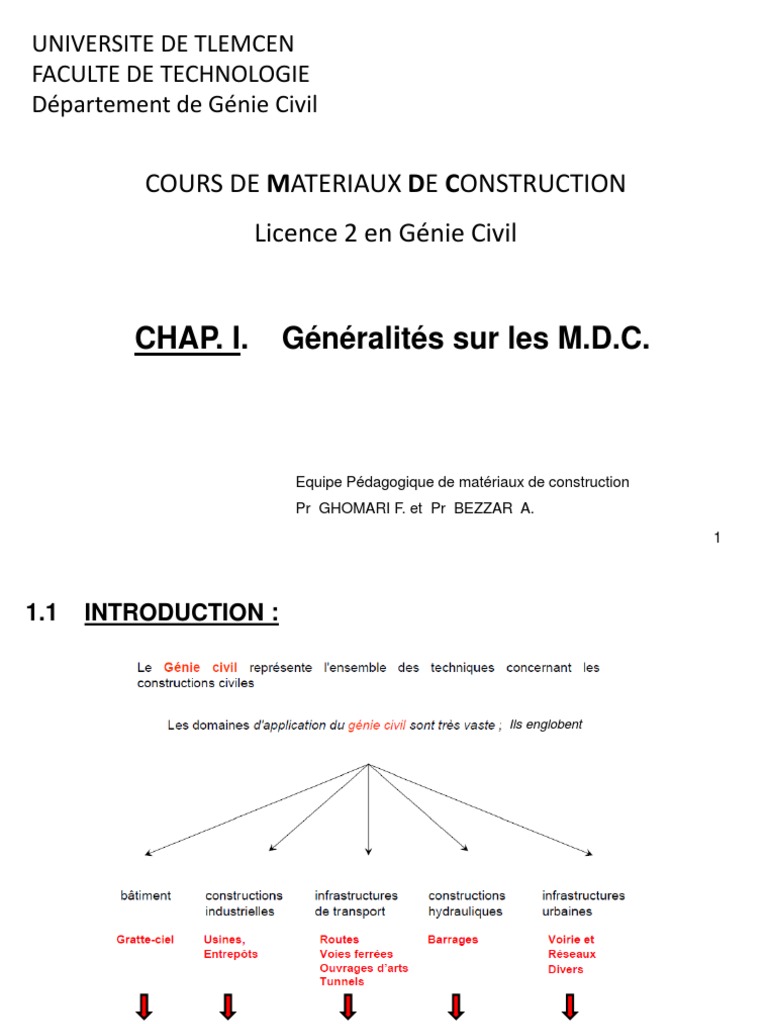 Matériaux de Construction : Concepts Clés | PDF | Résistance des ...