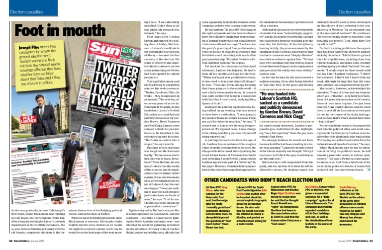 Foot in Mouth - Total Politics Magazine - January 2011 | PDF