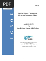 BLIS Assignments JULY 2025 - 2026 in English | PDF