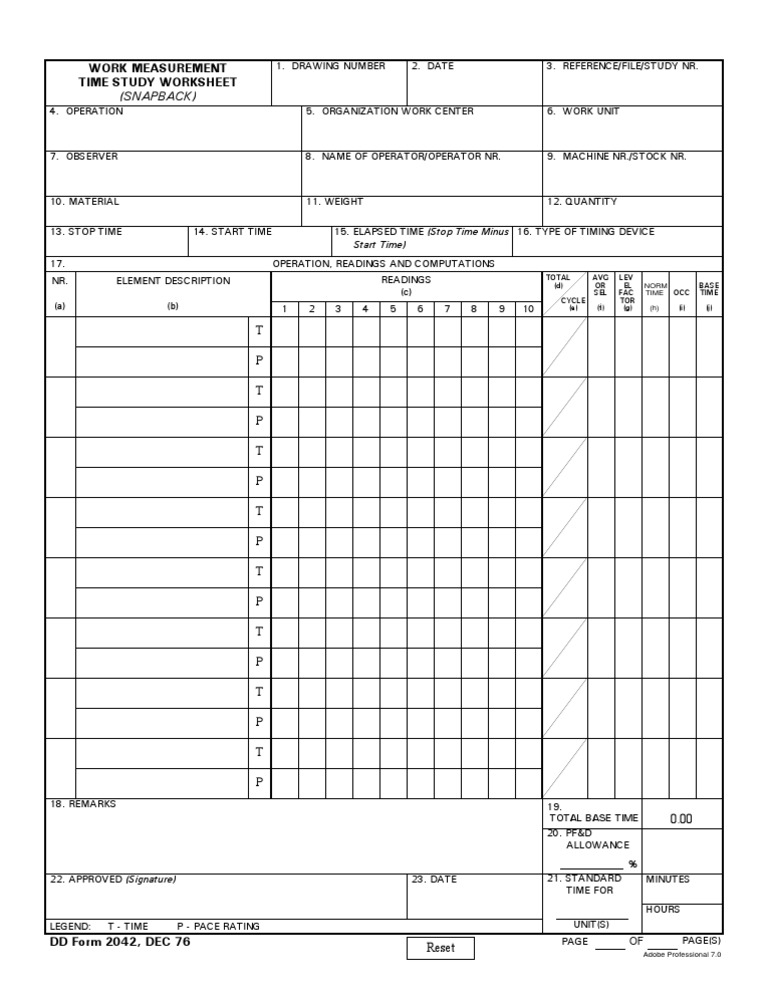 Time Study Worksheet | PDF | Computing | Computer Engineering