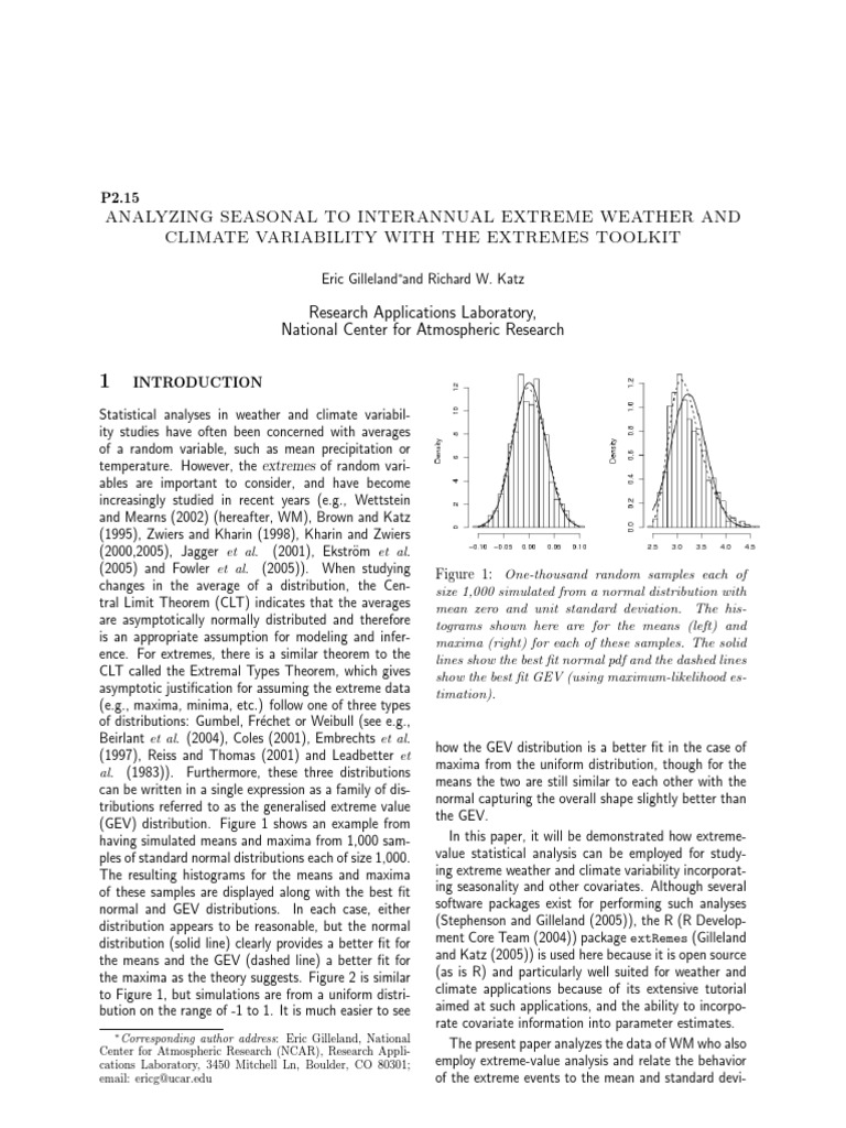 Analyzing Seasonal To Interannual Extreme Weather and Climate ...