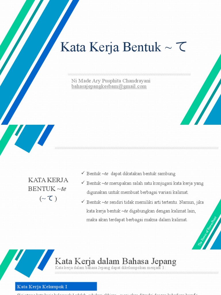 Kata Kerja Bentuk ~te | PDF