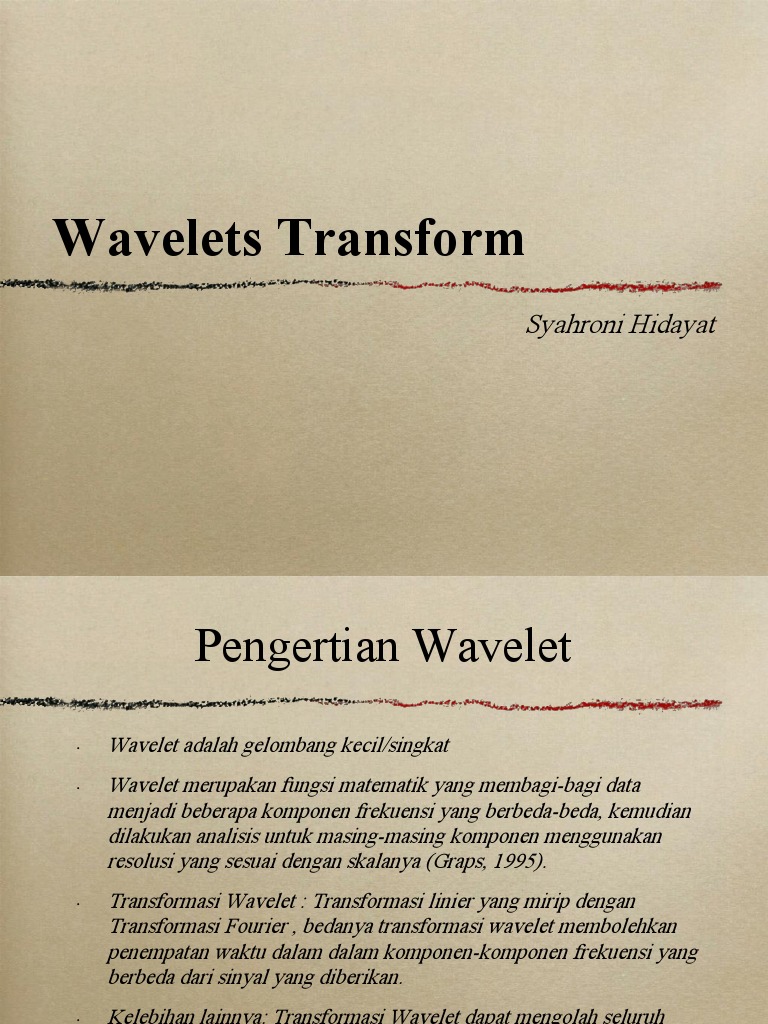 Pertemuan 12 Transformasi Wavelet | PDF