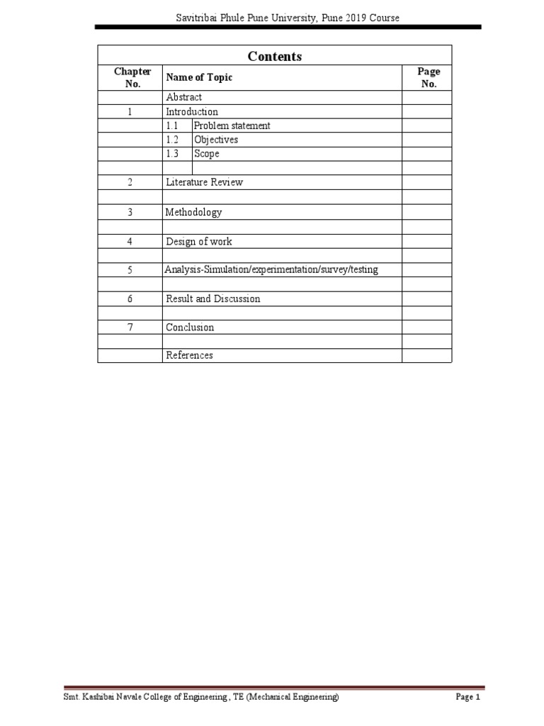 Mini Project Report Format - 2021-22 | PDF | Engineering | Science