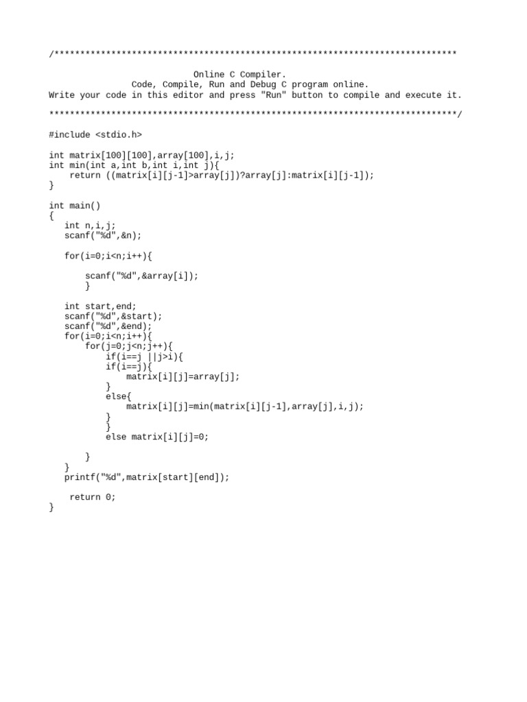 Range Min Query | PDF