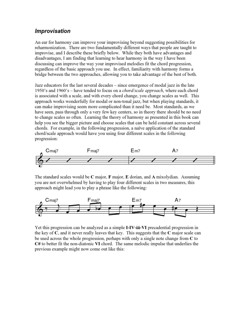 Improvisation: C F E A | PDF | Harmony | Chord (Music)