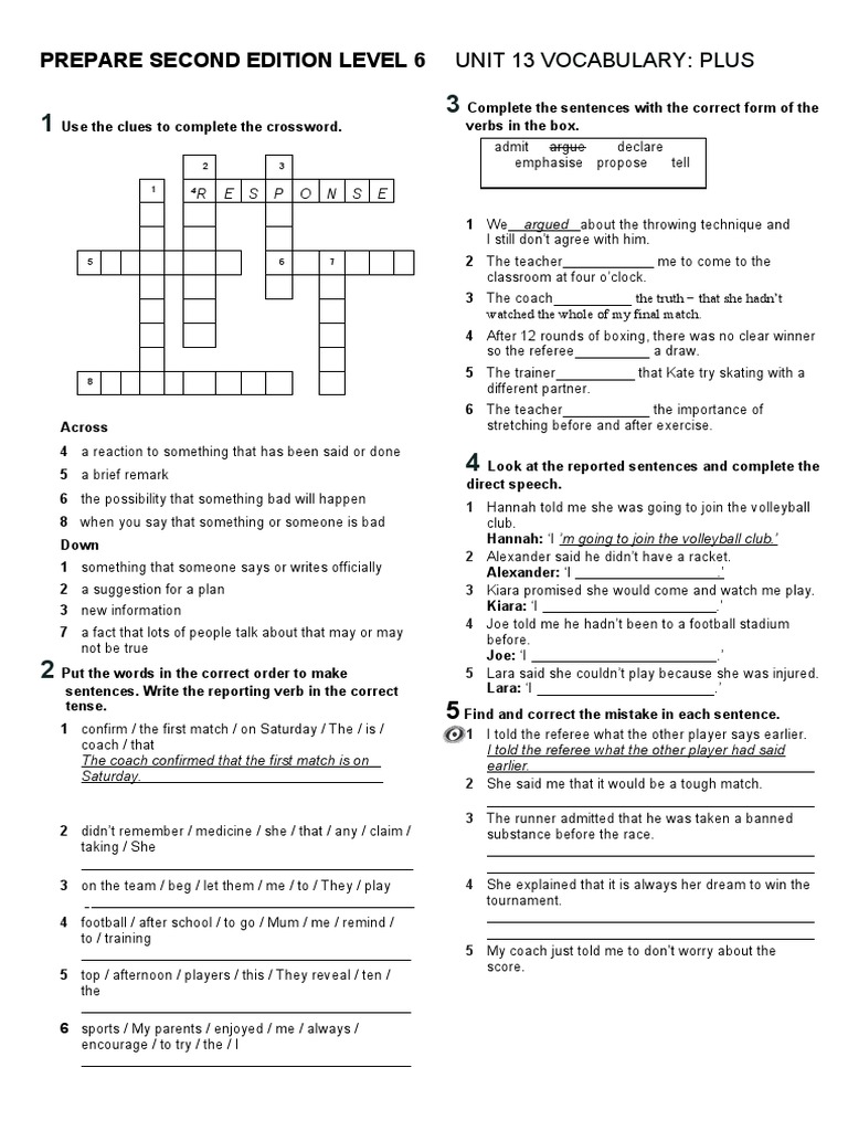 Prepare Second Edition Level 6 Unit 13: Vocabulary: Plus | PDF ...