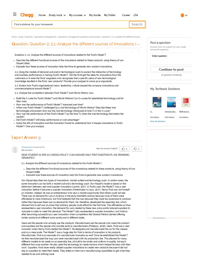 Question 2 2.1 Analyze The Different Sources of ... | PDF | Innovation ...