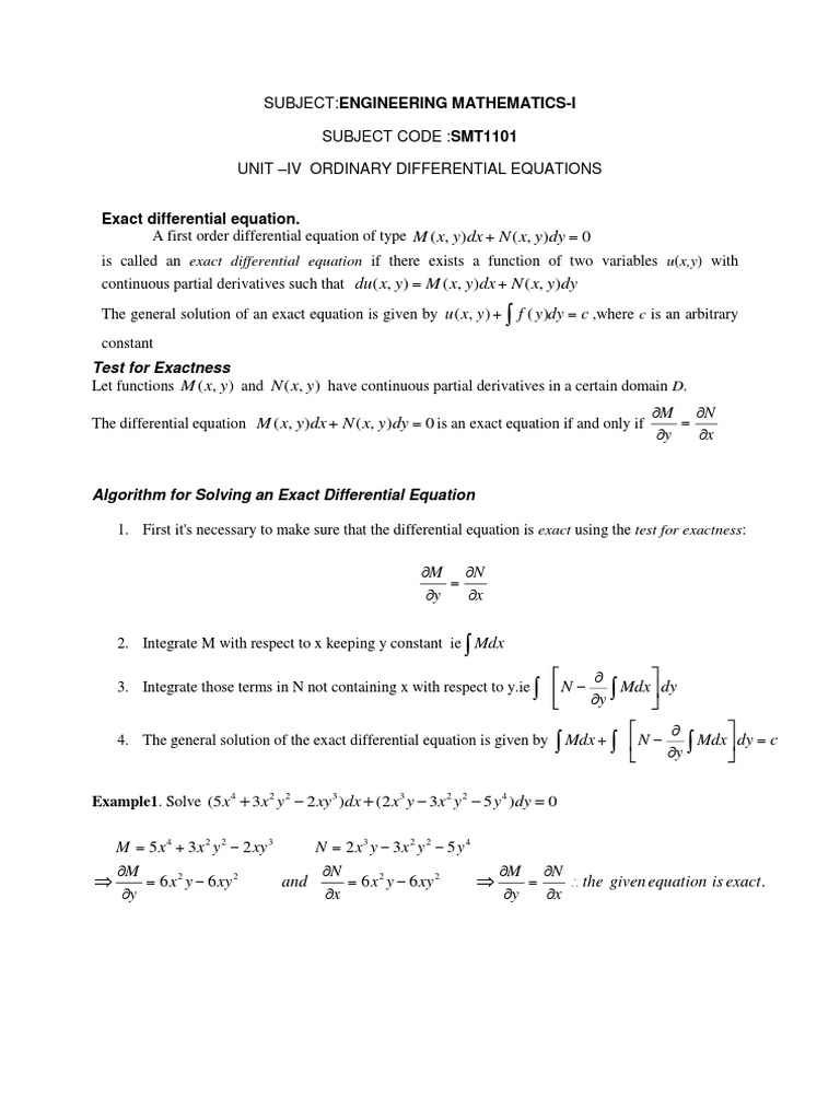 Solving Ordinary Differential Equations Through Various Methods | PDF ...