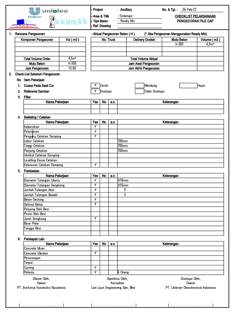 Form Ceklist Ancillary | PDF