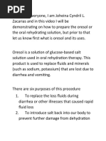 Oresol: Dosage and Usage Guidelines | PDF