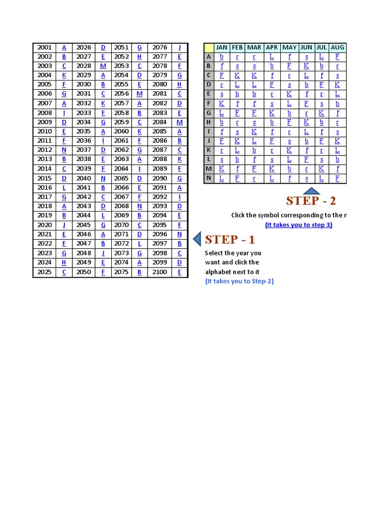 100-Year Calendar Overview 2000-2100 | PDF