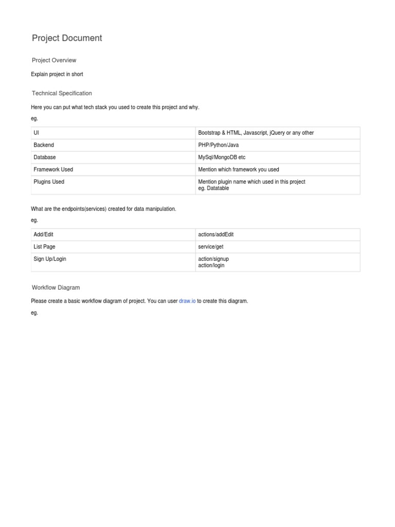 Project Document Sample | PDF | Computers | Technology & Engineering