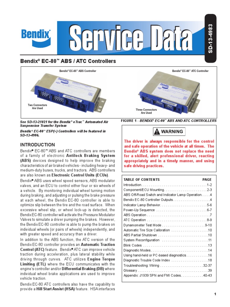 Bendix EC 80 ATC Controller Bendix EC 80 ABS Controller | PDF | Anti ...