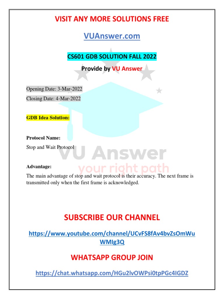 CS601 GDB Idea Solution Fall 2022 | PDF