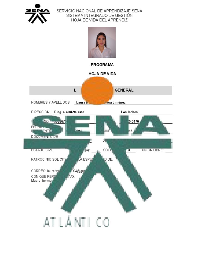 Formato Hoja de Vida Sena 2 | PDF