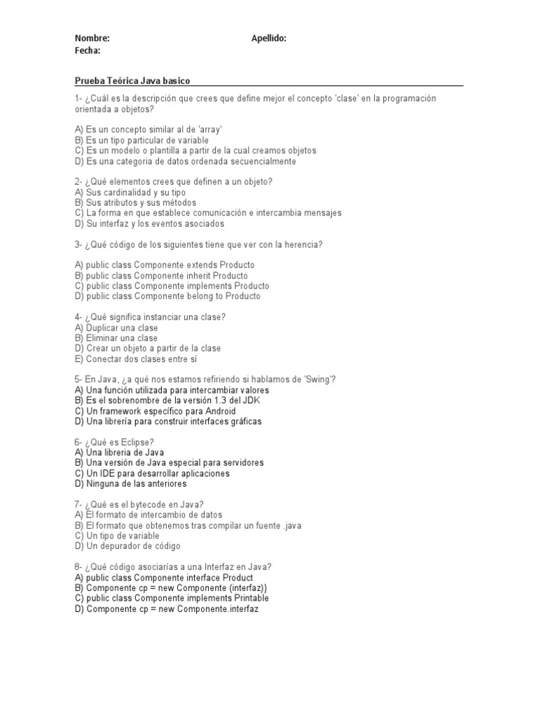 Prueba Java | PDF