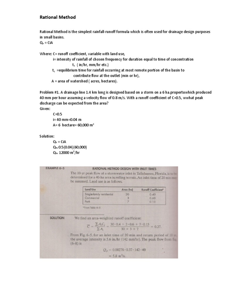 Calculating Peak Discharge Using the Rational Method | PDF