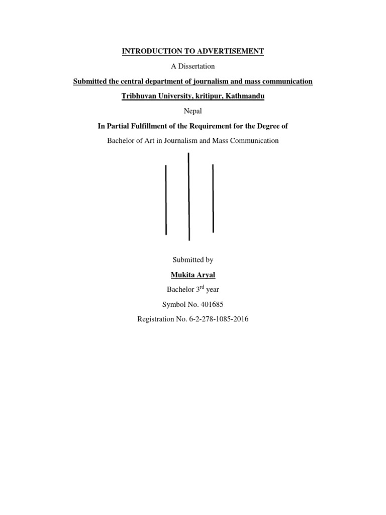Introduction To Advertisement: A Dissertation | PDF | Advertising ...