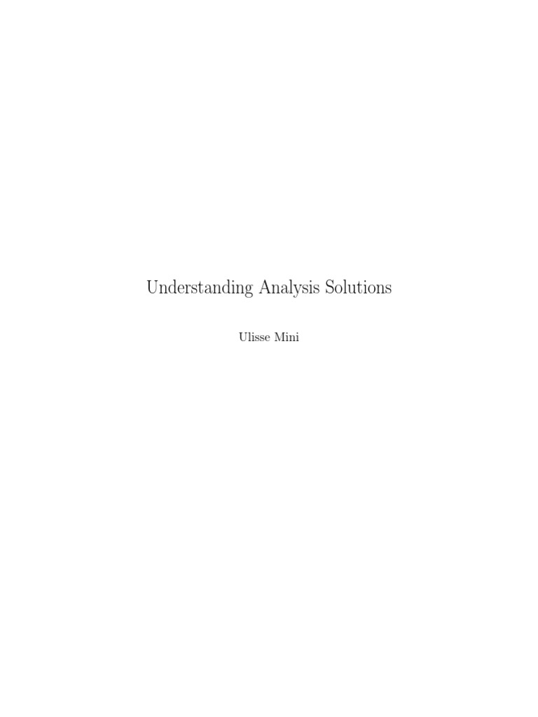 Understanding Analysis Soln 2ed | PDF | Arithmetic | Mathematical Objects