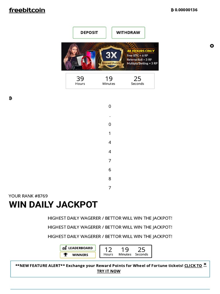 Win Daily Jackpot: Freebitcoin | Descargar gratis PDF | Gambling | Gaming