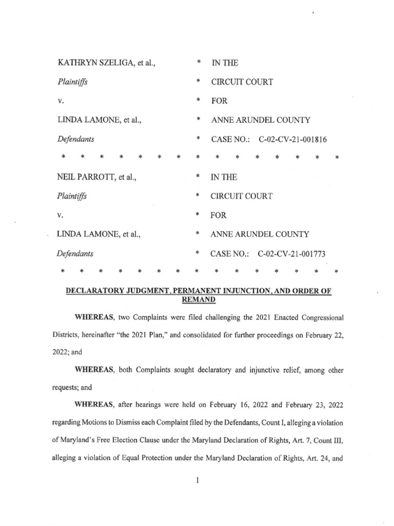 Declaratory Judgment Permanent Injunction and Order of Remand 032522 ...