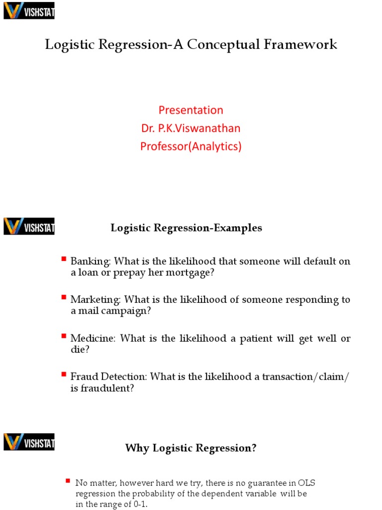 Logistic Regression-A Conceptual Framework: Presentation Dr. P.K ...
