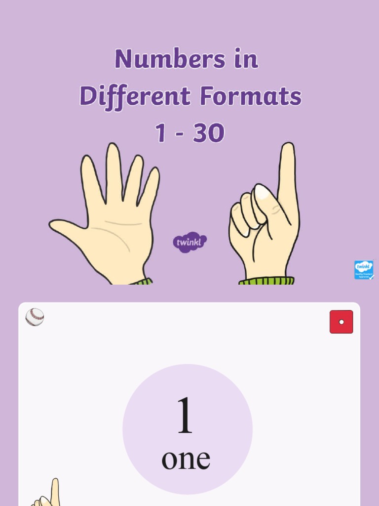 Numbers in Different Formats 1 30 Powerpoint English United States Ver ...
