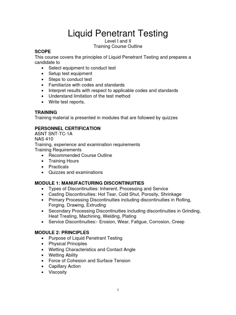 PT II Course Outline | PDF