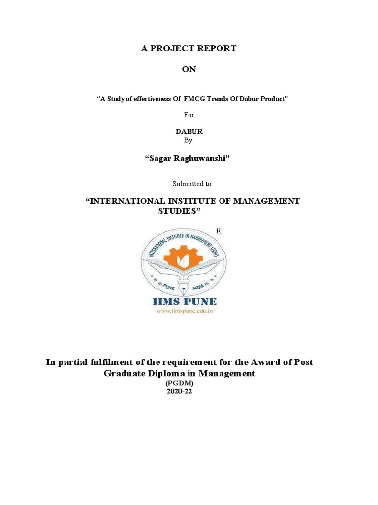 Dabur Winter Internship Report Sagar | PDF | Advertising | Brand