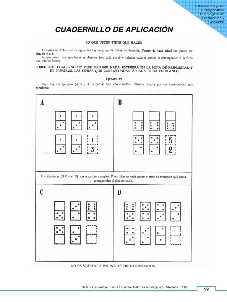 E1 - Test Dominó (Cuadernillo de Aplicacion) | PDF