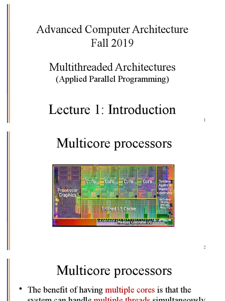 Advanced Computer Architecture Fall 2019 Multithreaded Architectures Pdf Parallel Computing