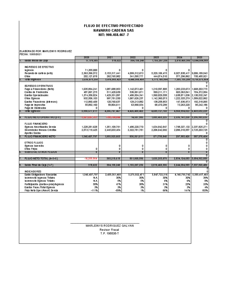 Flujo de Efectivo Proyectado | PDF | Economias | Servicios financieros