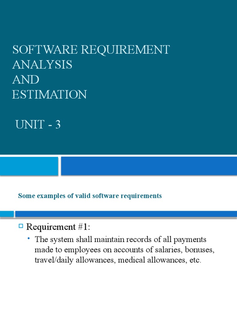 Software Requirement Analysis and Estimation | PDF | System ...