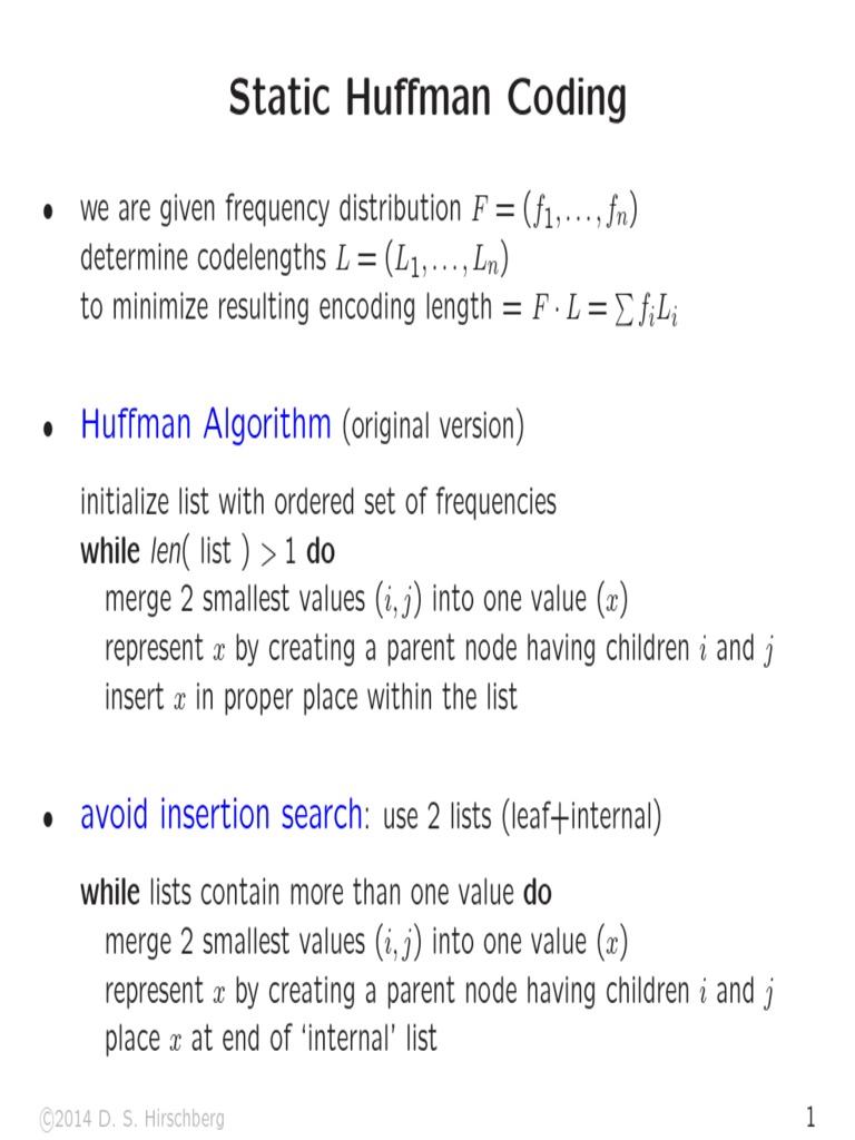 Static Huffman Coding | PDF | Mathematical Logic | Computer Science