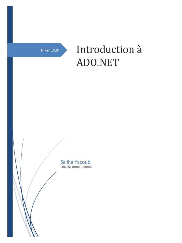 Introduction À: Hiver 2020 | PDF | ActiveX Data Objects | Microsoft SQL Server
